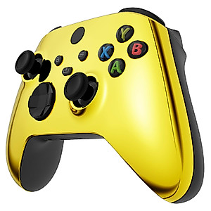 eXtremeRate Custom Shell for Xbox Core Wireless Controller - Revamp Your Gaming Gear - Chrome Gold Replacement Game Acessories Cover Faceplate for Xbox Series X & S Control [Controller NOT Included]