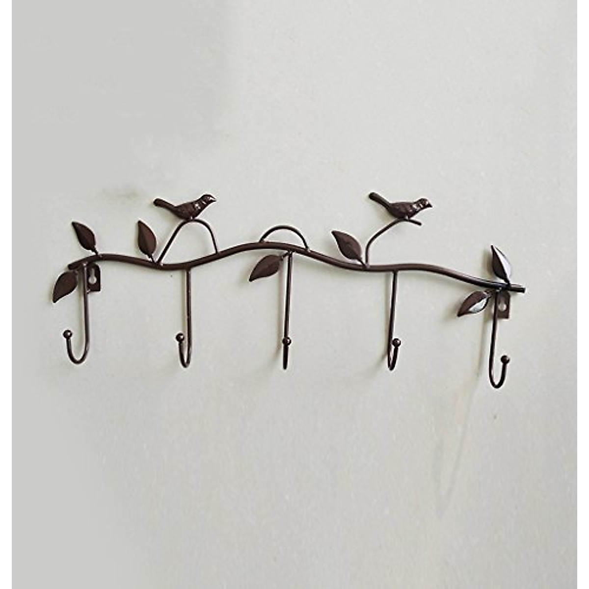 PeaceipUS Creative Door Coat Hat Hook Hanger Pastoral Clothes Hooks Hooks Hooks Racks Wall Hanging Wrought Iron Hooks (Color : Brown)