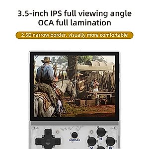DREAMHAX RG35XX Portable Game Console with 640*480 3.5 Inch IPS Screen Built-in 5470+ Games Linux System, Handheld Video Games Support Gamepad and HDMI TV Output, Retro Game Gift (Transparent White)