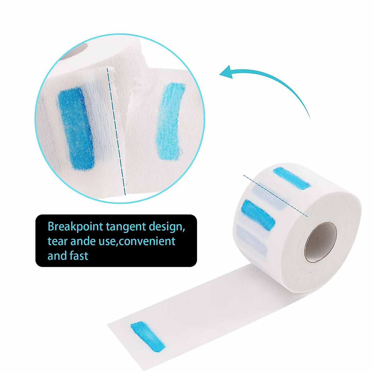 IOOROSE 10 Rolls Disposable Barber Paper Neck Strips, 1000 Count, 2.6 x 13 Inches, Professional Stretchy Paper Neck Band Protector Hairdressing Accessory Tool