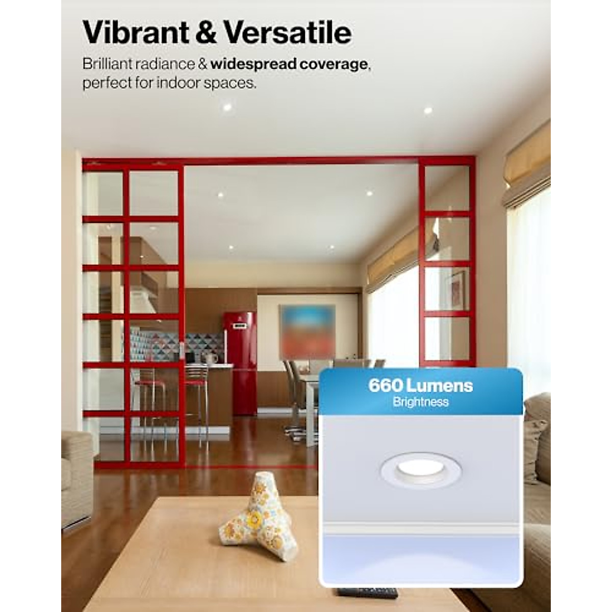 Sunco 10 Pack Retrofit LED Recessed Lighting 4 Inch, 5000K Daylight, Dimmable Can Lights, Baffle Trim, 11W=60W, 660 LM, Damp Rated - ETL