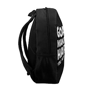 Goats Make ME Happy Travel Backpack Casual 17 Inch Large Daypack Shoulder Bag with Adjustable Shoulder Straps