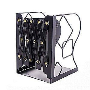 YIHUI Book Ends,Decorative Adjustable Book Ends for Shelves Heavy Books,Nonslip Book Stander for Desk, Shelf, Office, Stationery Kids Gift (Black)
