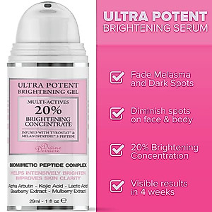 Dark Spot Corrector, Dark Spot Remover for Face, Melasma and Hyperpigmentation Treatment, Dark Spot Serum, Age Spot Remover, with Tyrostat, Kojic Acid, Alpha Arbutin, Mulberry Extract, Lactic Acid 1oz