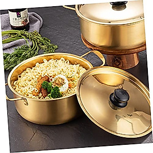 Housoutil Instant Noodle Pot Instant Cooker Korean Ramen Big Cooking Pot with Lid Korean Ramen Pot Casserole Pot Ramen Pot with Lid Korean Pots for Cooking Korean Cooking Cookware Big Pots