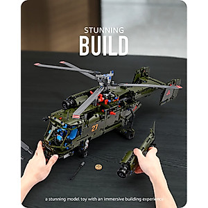 Nifeliz Ka-27 Helicopter, Military Helicopter Building Set, Collectible Display Model for Adult Gift Giving (1,800 Pieces)