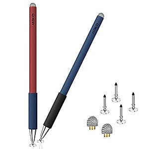 Stylus for iPad(2 Pcs), MEKO 2-in-1 3rd Gen Disc Universal Stylus Pens Touch Screens for Apple/iPhone/Ipad pro/Mini/Air/Android/Microsoft/Surface All Capacitive Touch Screens (Red & Blue)