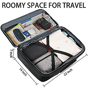 50L Travel Backpack, Large Carry on Backpack Expandable Flight Approved Water Resistant Luggage Suitcase Weekender Business Daypack Overnight Duffle Bag for Men travel，World Traveler Gift, Black