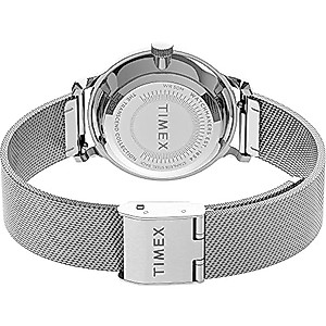 Timex Women's Transcend 31mm Watch – Silver-Tone Case Silver-Tone Dial with Multicolored Stones & Stainless Steel Mesh Bracelet