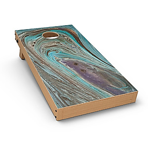 Design Skinz Marble Skin Set for Cornhole (Skin Only) - Swirling Dark Acrylic Marble