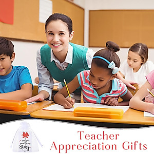 Landical 30 Sets Christmas Thank You Gift Bulk Teacher Appreciation Gifts Puzzle Keychain with Thank You Card Organza Bag for Teacher