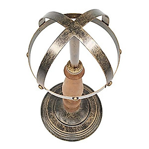 Owlgift Vintage Style Metal & Rustic Wood Stem Freestanding Hat Rack Storage, Cap Organizer, Wig Holder Display Stand - Bronze