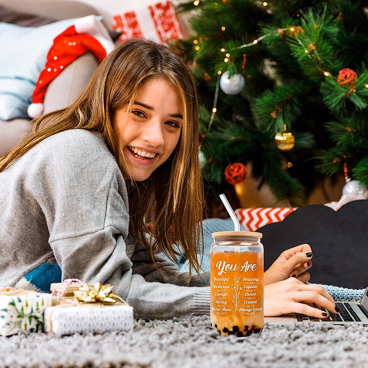 HEXMOZ Christian Gifts for Women - Religious Gifts, Christian Mothers Day Gifts for Women, Friend, Ladies, Sister, Church - Inspirational, Birthday, Spiritual, Catholic, Jesus, Bible Gifts - Glass Cup