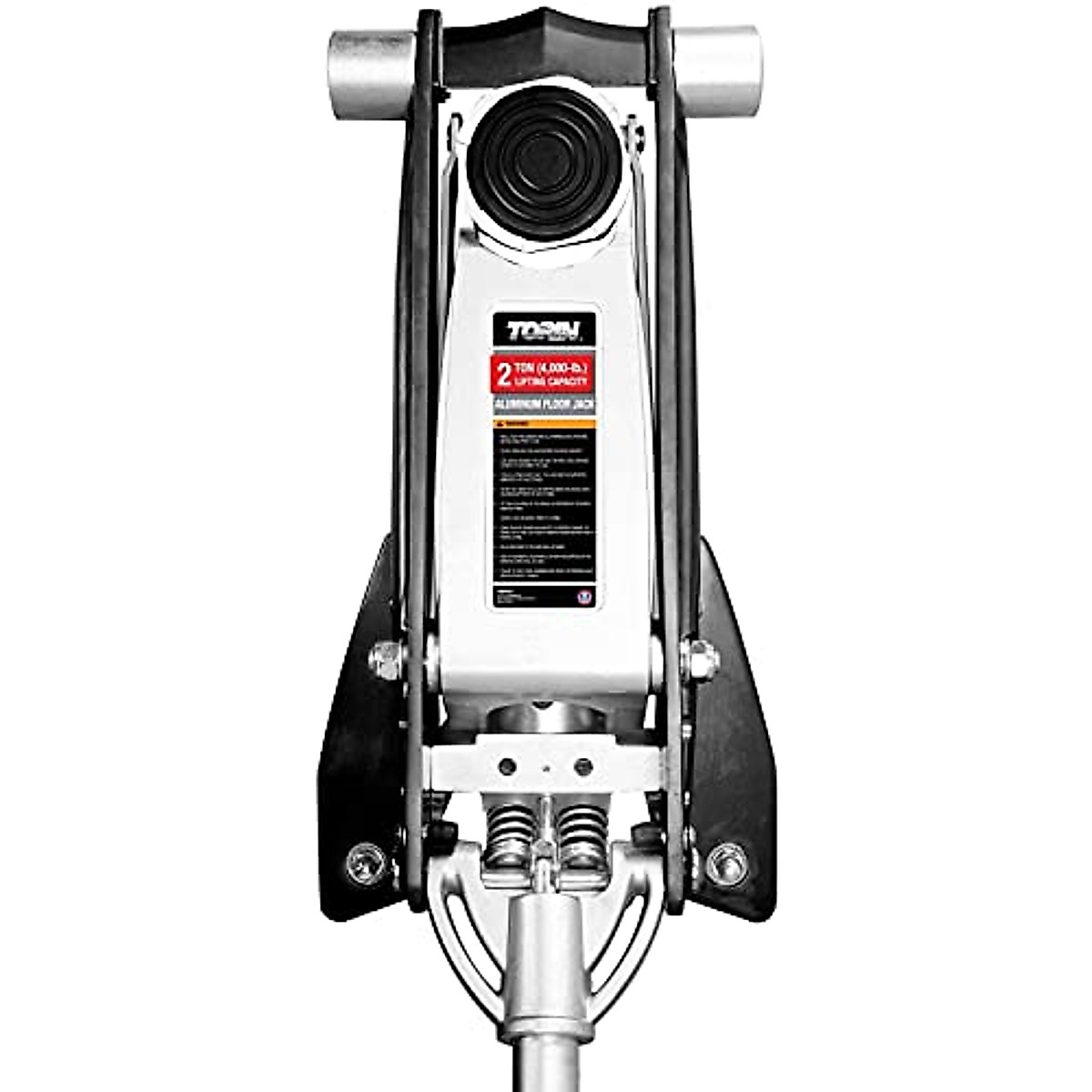 Torin TAM820010L Hydraulic Low Profile Aluminum Racing Floor Jack with Dual Piston Quick Lift Pump, 2 Ton (4,000 lb) Capacity, Black