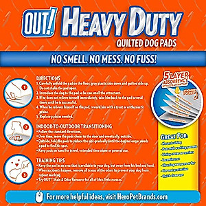 OUT! Heavy Duty XXL Dog Pads - Absorbent Pet Training and Puppy Pads - 26 x 30 in - 30 Count