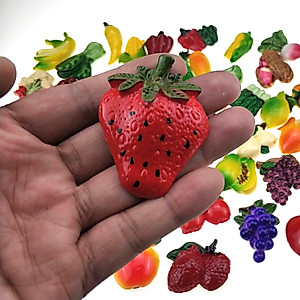 Miswee random 12Pcs creative 3D resin fruit vegetables fridge magnets funny cute decoration refrigerator magnet accessories office school whiteboard magnet (Random 12 styles (vegetables and fruits))