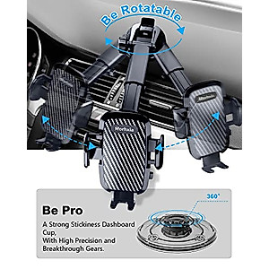 Rorhxia 2023 Upgraded Car Phone Holder Mount [Groundbreaking Protection & Rotatable Base] 3 in 1 Dashboard Vent Windshield Cell Phone Holder Car Fit for iPhone 14 13 12 Pro Max Samsung S23 All Phones