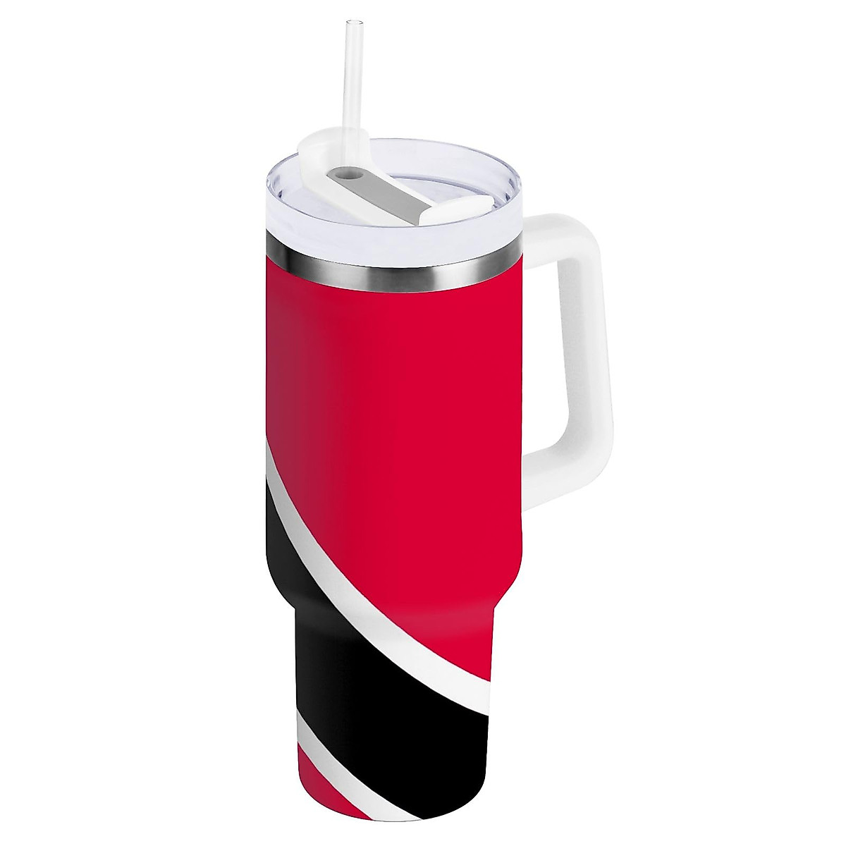 ODAWA Large Travel Insulated Tumblers with Handle and Straw Lid, Trinidad Tobago Flag Spill Proof Tumbler with Straw Stainless Steel Tumblers