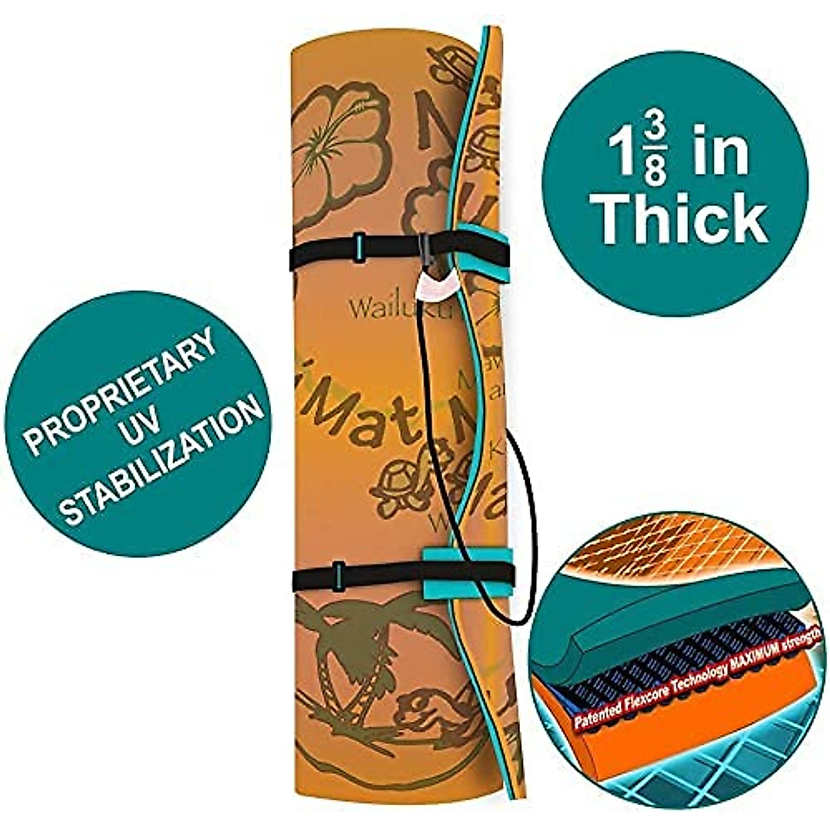 Maui Mat (by Aqua Lily Products): Floating Foam Fun Pad Designed for Water Recreation and Relaxing (14 foot)