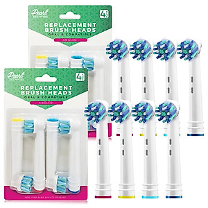 Replacement Brush Heads Compatible with Oral B Braun Electric Toothbrush- 16 Pk of Generic Assorted Brushes for Oralb- 8 Cross & 8 Floss- Fits Oral-b Pro 1000, Vitality, Triumph, Kids + More!