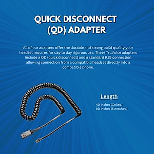 TruVoice U10 Adapter Connects with Any Plantronics or TruVoice Quick Disconnect Headsets - Compatible with Cisco 7931 7940 7941 7942 7945 7960 7961 7962 7965 7970 7975 and 6000 7800 8800 8900 Series
