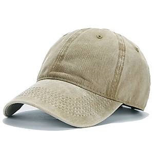 Edoneery Men Women Baseball Cap-Low Profile Adjustable Washed Cotton Golf Dad Hat Khaki