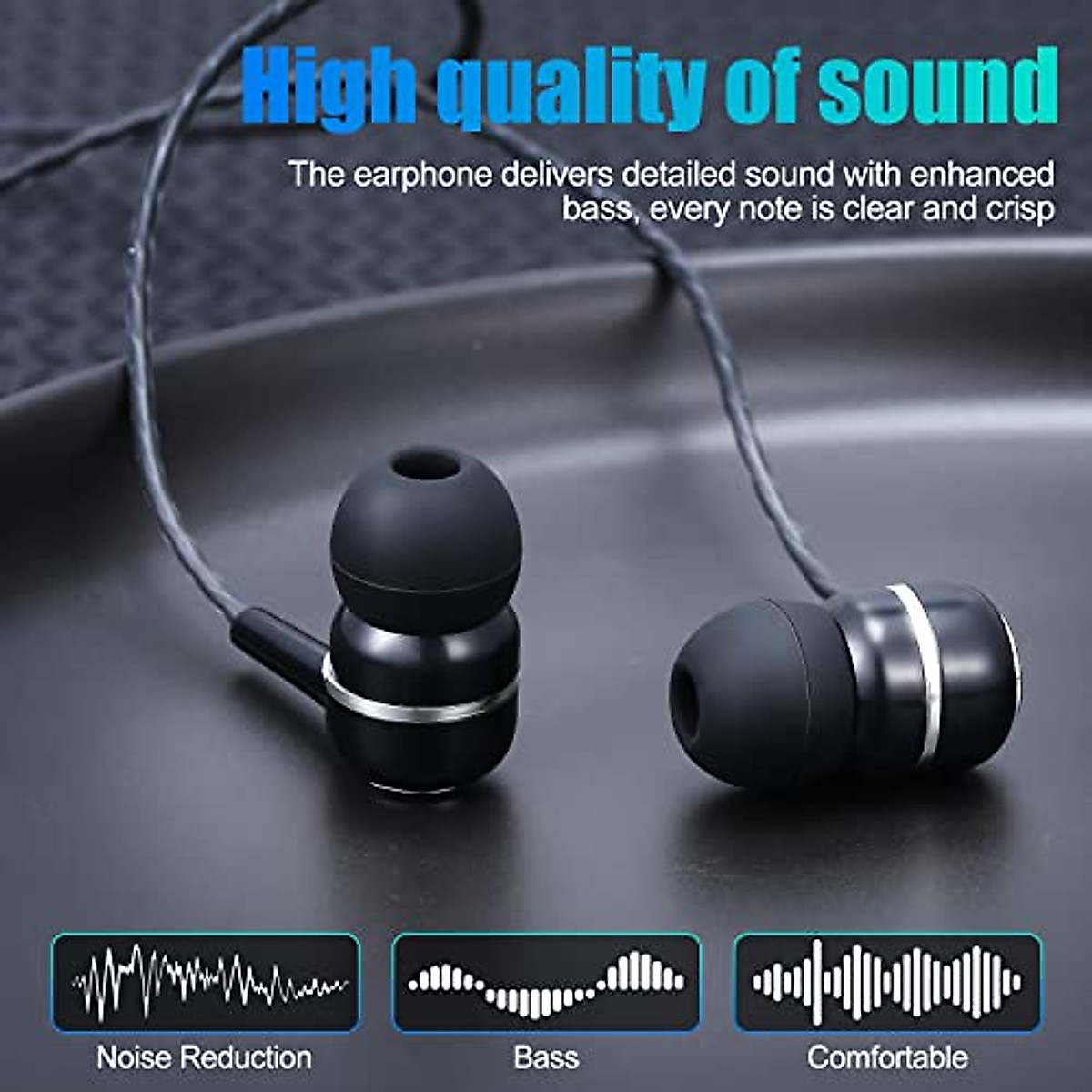 24 Pack Earbuds Pack Wire Earbuds with Microphone in Ear Headphones with Heavy Bass 4 Colors Wire Headphones Noise Isolating Ear Phones Stereo Sound Headphones with Mic for Classroom School Library