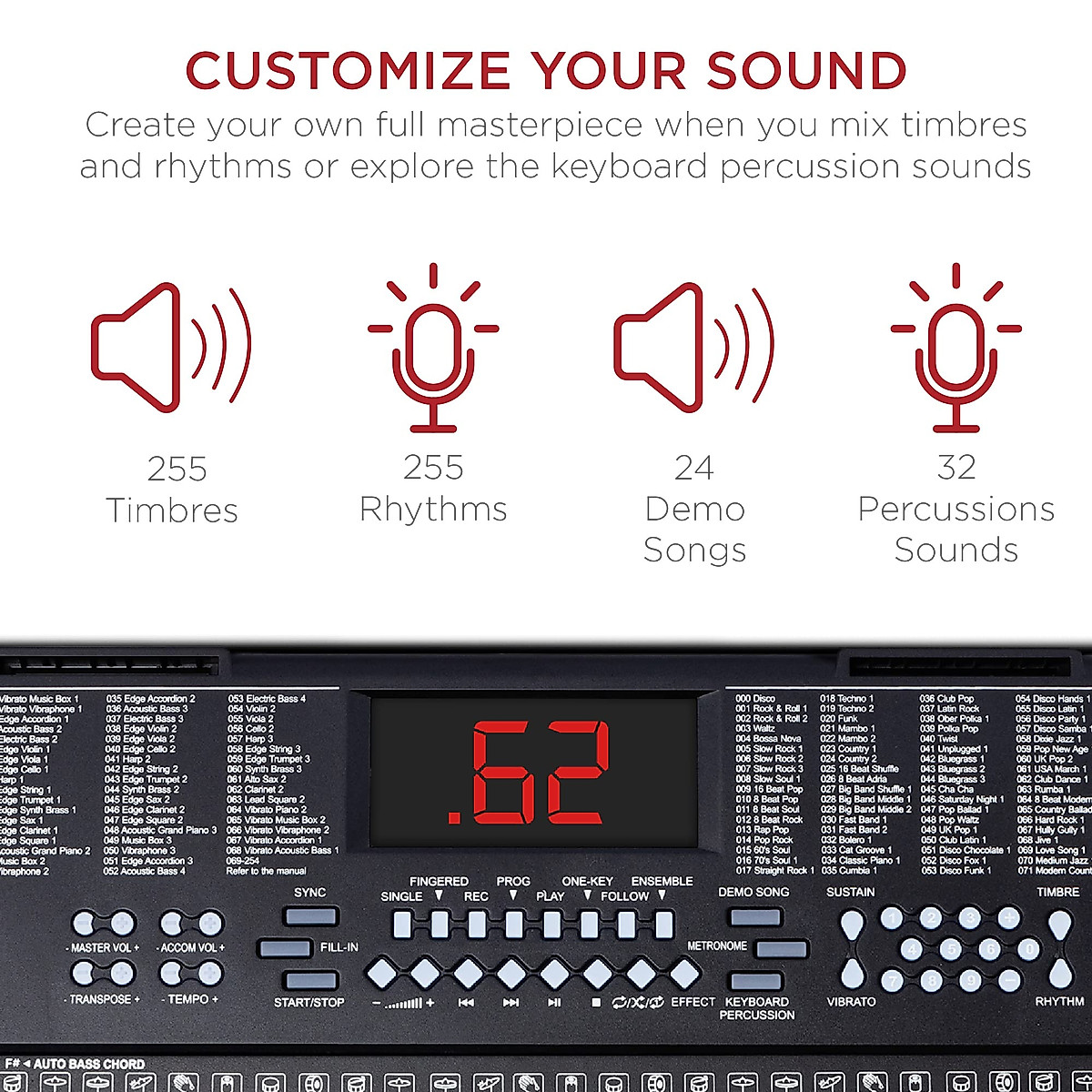 Best Choice Products 61-Key Electronic Keyboard Piano Portable Electric Keyboard Complete Beginner Keyboard Set w/LED Screen, Power Adapter, Stand, Bench, Headphones, Microphone