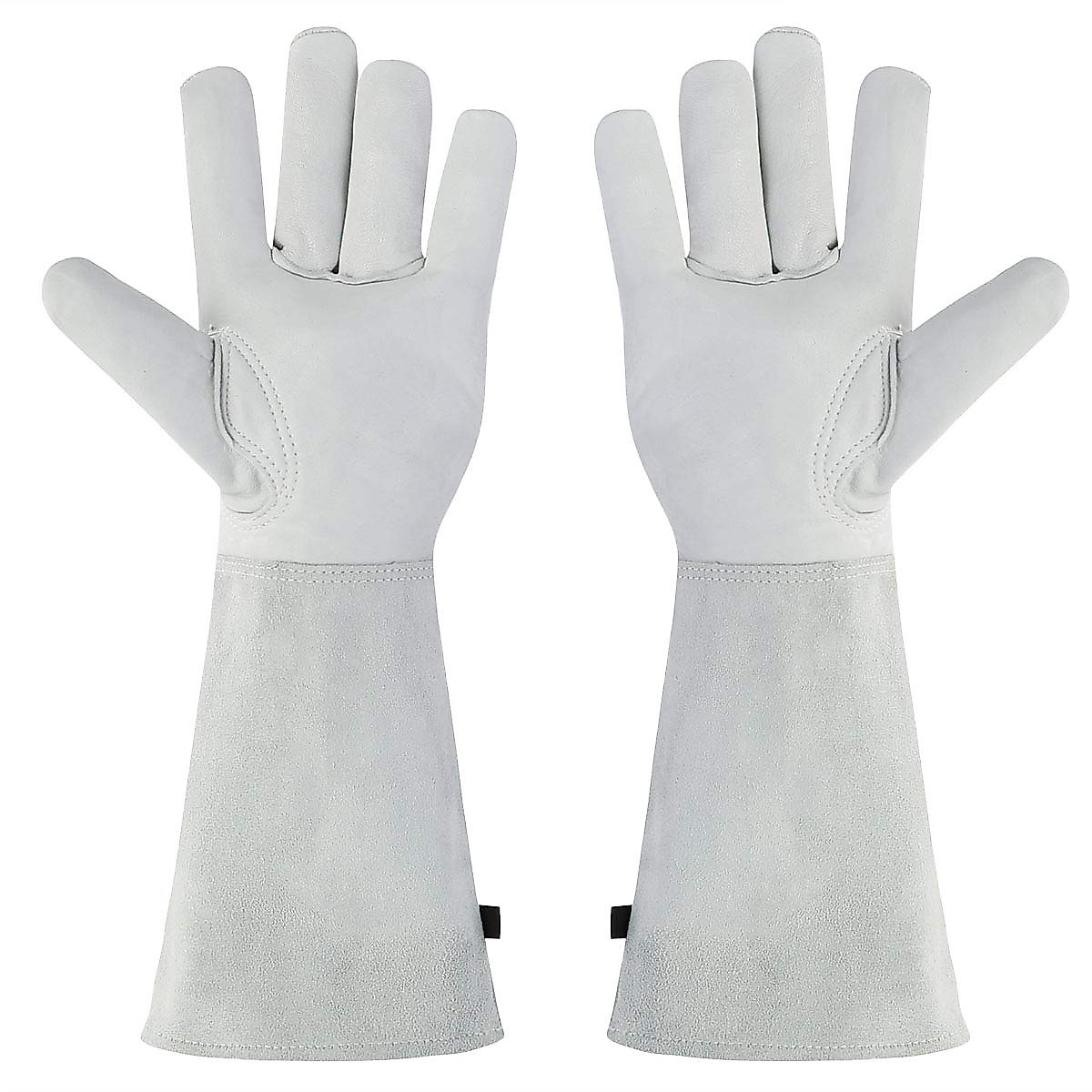 Haokaini Gardening Gloves Rose Pruning Gloves Thorn Proof Goatskin Cowhide Leather Garden Gloves Forearm Protection Gauntlet Gardening Gloves