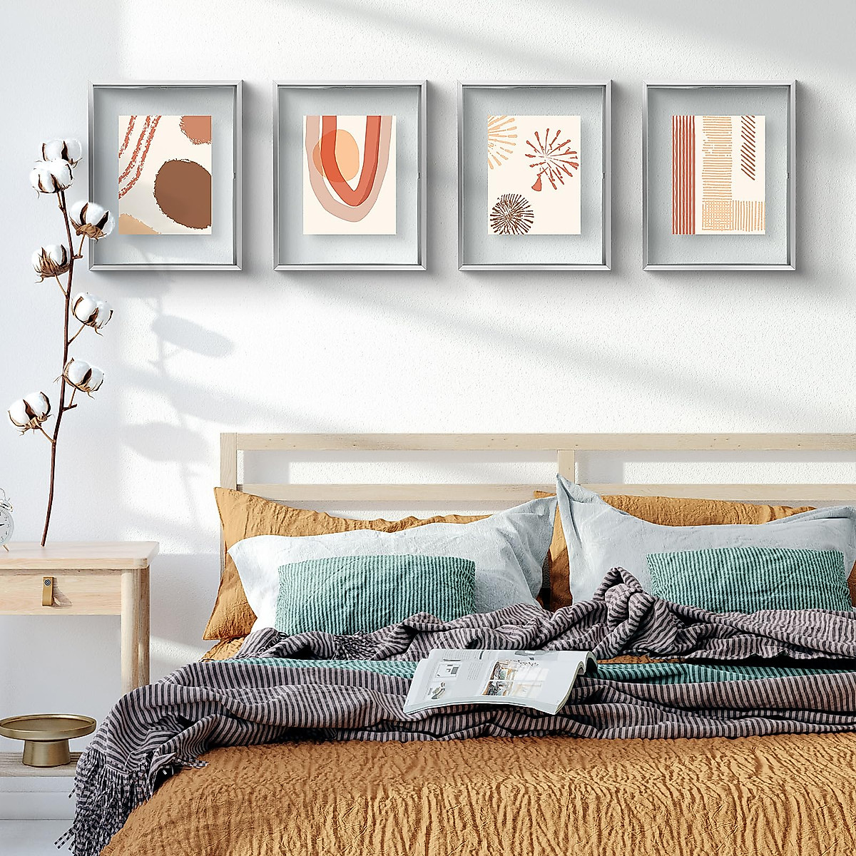 Frametory, Floating Picture Frame 11x14 - Silver Aluminum Metal Photo Frame - Real Glass of Front - for Wall Mount Displays