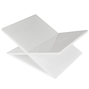 Honygebia White Acrylic Book Stands - Cross Frame Acrylic Book Holder, Open Bookstand for Display and Reading, Suitable for Art, Bible, Cookbook, Easel, Magazine, Textbooks 12.5" x 9.5" x 5.5"