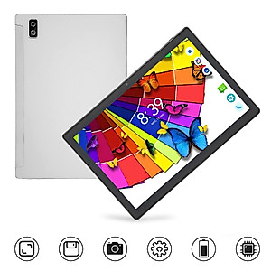 Tablet PC, 8800mAh 8GB RAM 128GB ROM IPS 10 Inch Tablet Octa Core for School (Silver)