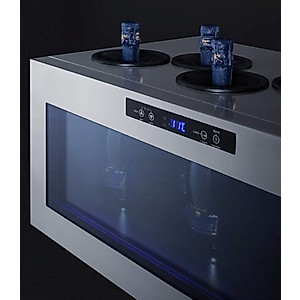 Summit STC6 36 Open Wine Cooler with 6 Bottle Capacity Commercially Approved Digital Thermostat Temperature Alarm LED Lighting Temperature Memory Function in Stainless Steel