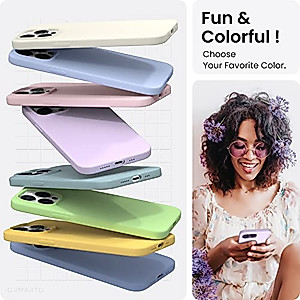 ORNARTO Compatible with iPhone 14 Pro Case 6.1, Slim Liquid Silicone 3 Layers Full Covered Soft Gel Rubber Phone Case Protective Cover with Microfiber Lining 6.1 inch-Pastel Lilac