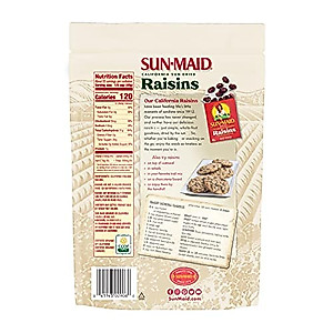 Sun-Maid Organic California Sun-Dried Raisins - (2 Pack) 32 oz Resealable Bag - Organic Dried Fruit Snack for Lunches, Snacks, and Natural Sweeteners