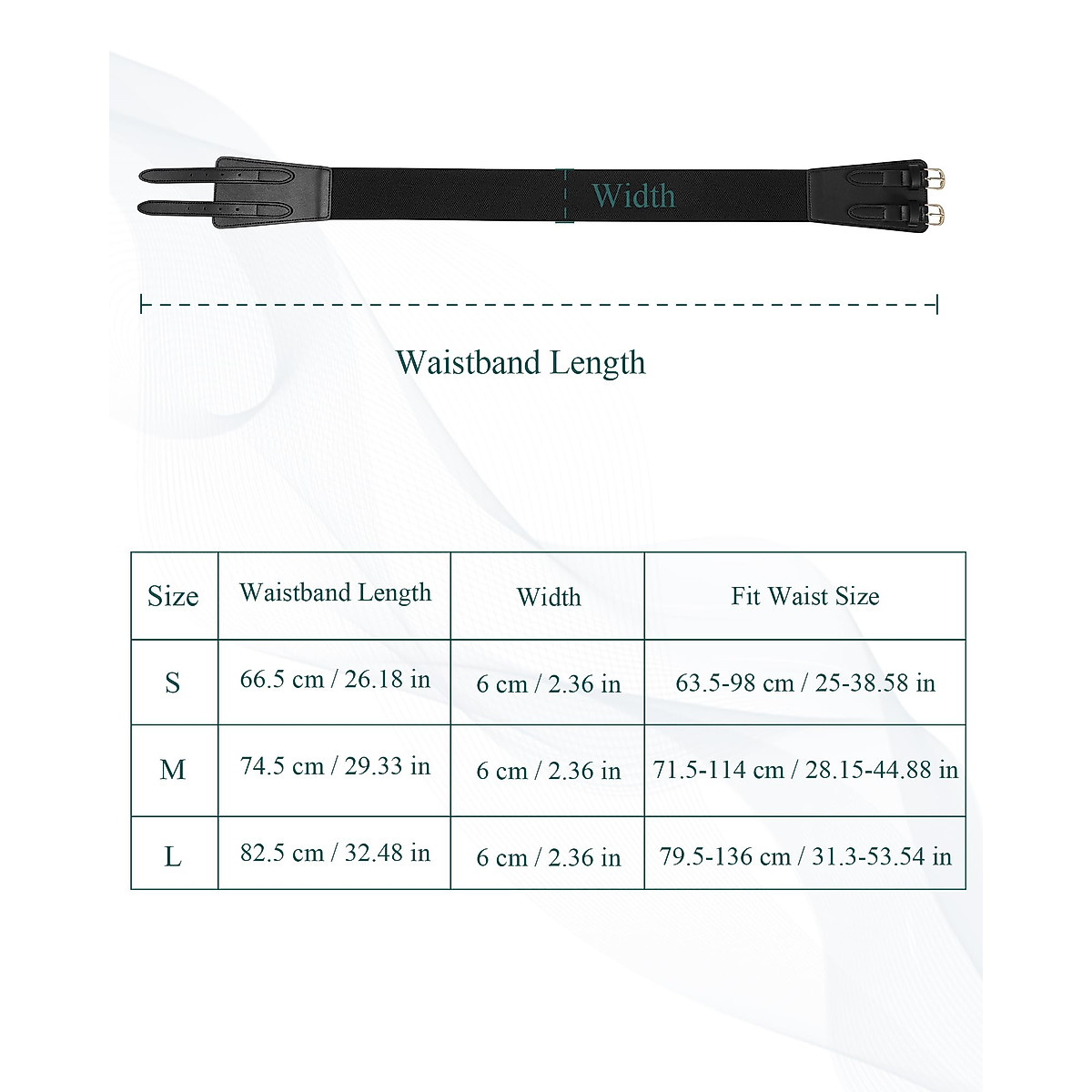 Kajeer Elastic Wide Waist Belt Women - Vintage Cinch Belts Women Wide Stretchy Belt for Dresses(M,Black)