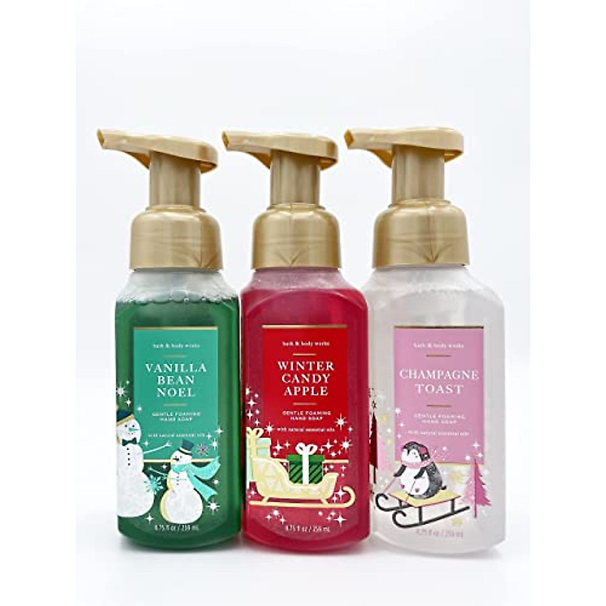 Bath And Body Works Holiday Trio Gentle Foaming Hand Soap, Set of 3