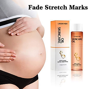 Lagunamoon Skincare Oil for Body & Face & Nails, Used for Scars, Stretch Marks, Natural Ingredients. Vitamin E Oil, Non-Greasy, Fast-Absorption, for All Skin Tpyes, 5.07Oz