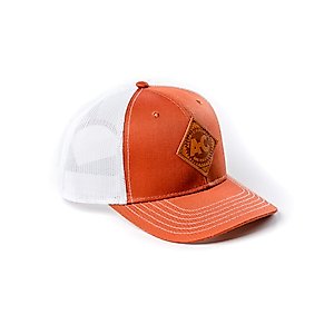 Allis Chalmers Tractor Hat, Burnt Orange with Vintage Leather Logo
