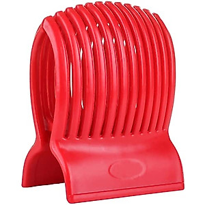 Tomato Slicer Holder with Ergonomic Grip and Dividers Vegetable Cutter for Precise Cuts Firm Tomatoes Lemons Potatoes Round Fruits Kitchen Cutting Aid Gadgets Tool