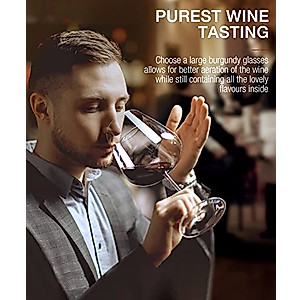 AOOE Red Wine Glasses Set of 4, Hand Blown Crystal Glasses-21 OZ,Large Burgundy Glasses- Light, Clear, Ultra-thin, Best for Wine tasting, Christmas, Anniversary, Birthday …