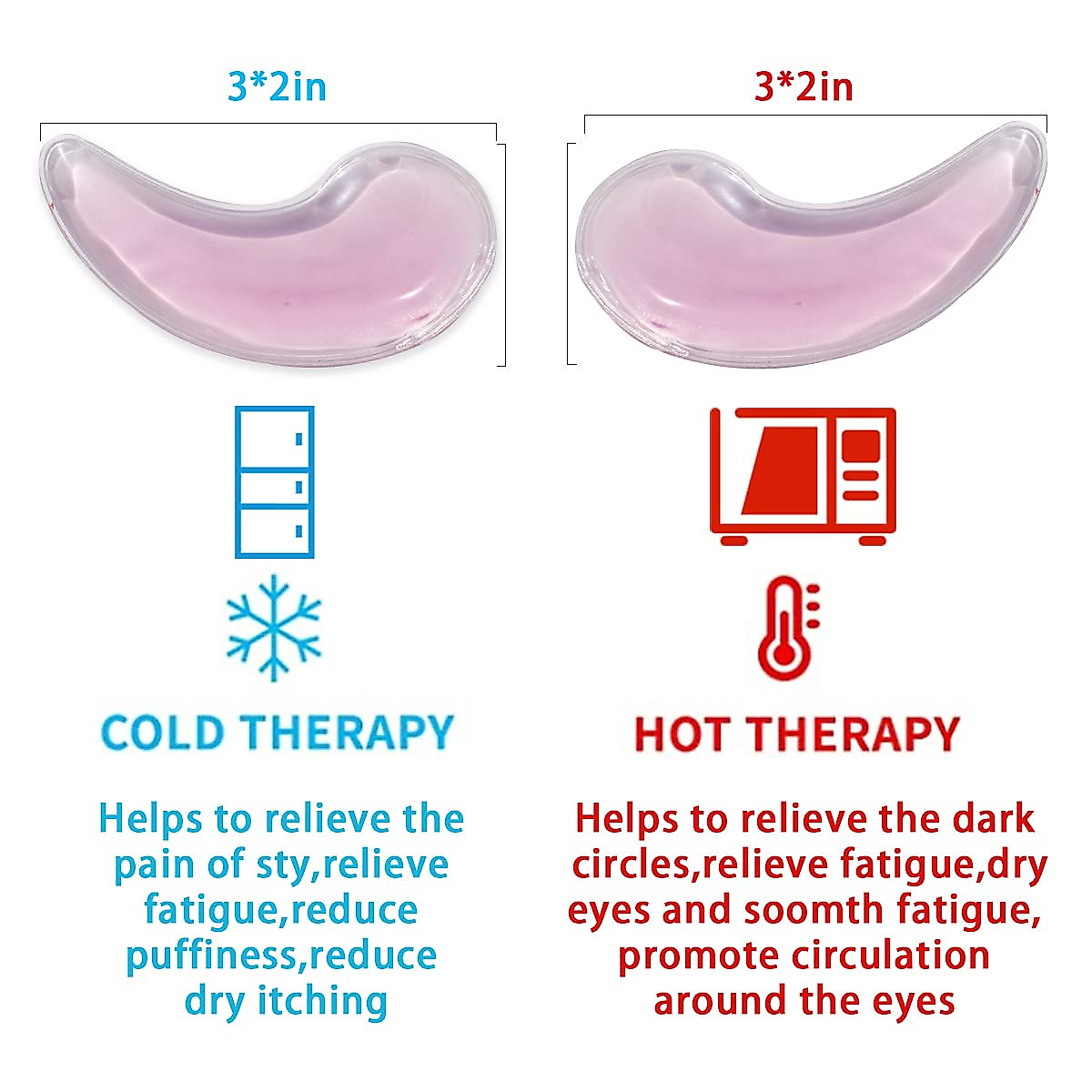 Soulagers Eye Pad, Gel Eye Pad, Cooling Eye Pads, Gel Eye Mask,Gel Ice Pack, Cooling Ice Eye Masks, Hot Cold Eye Mask, Eye Ice Pack, Gel Eye Mask for Puffy Eyes, Migraine, Puffiness(6 pcs)