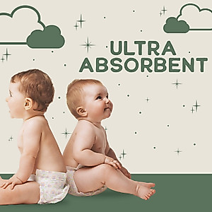 Happy Little Camper Ultra-Absorbent Natural Baby Diapers Size 5 - Hypoallergenic & Chlorine-Free Disposable Diapers Safe for Sensitive Skin - Unscented Walker Diapers - 136 Count