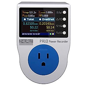 ZHURUI PR10-E US15A Power Meter Plug/Home Power metering Socket/watt Meter/2.4 inch TFT Color LCD/0.5FS(New)