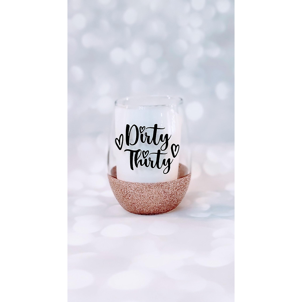 Dirty Thirty,Glitter Birthday Wine Glass, Glitter Shot Glass (Shot)