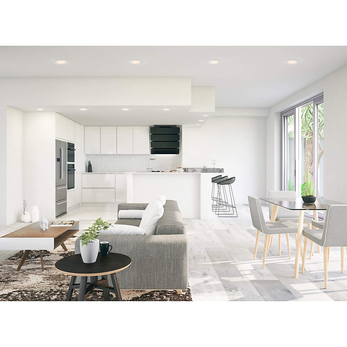 Westinghouse 5141100 11 Watt (80 Watt Equivalent) 5-6 Inch Recessed LED Downlight with Color Temperature Selection, Dimmable, Energy Star, Medium Base, White Trim