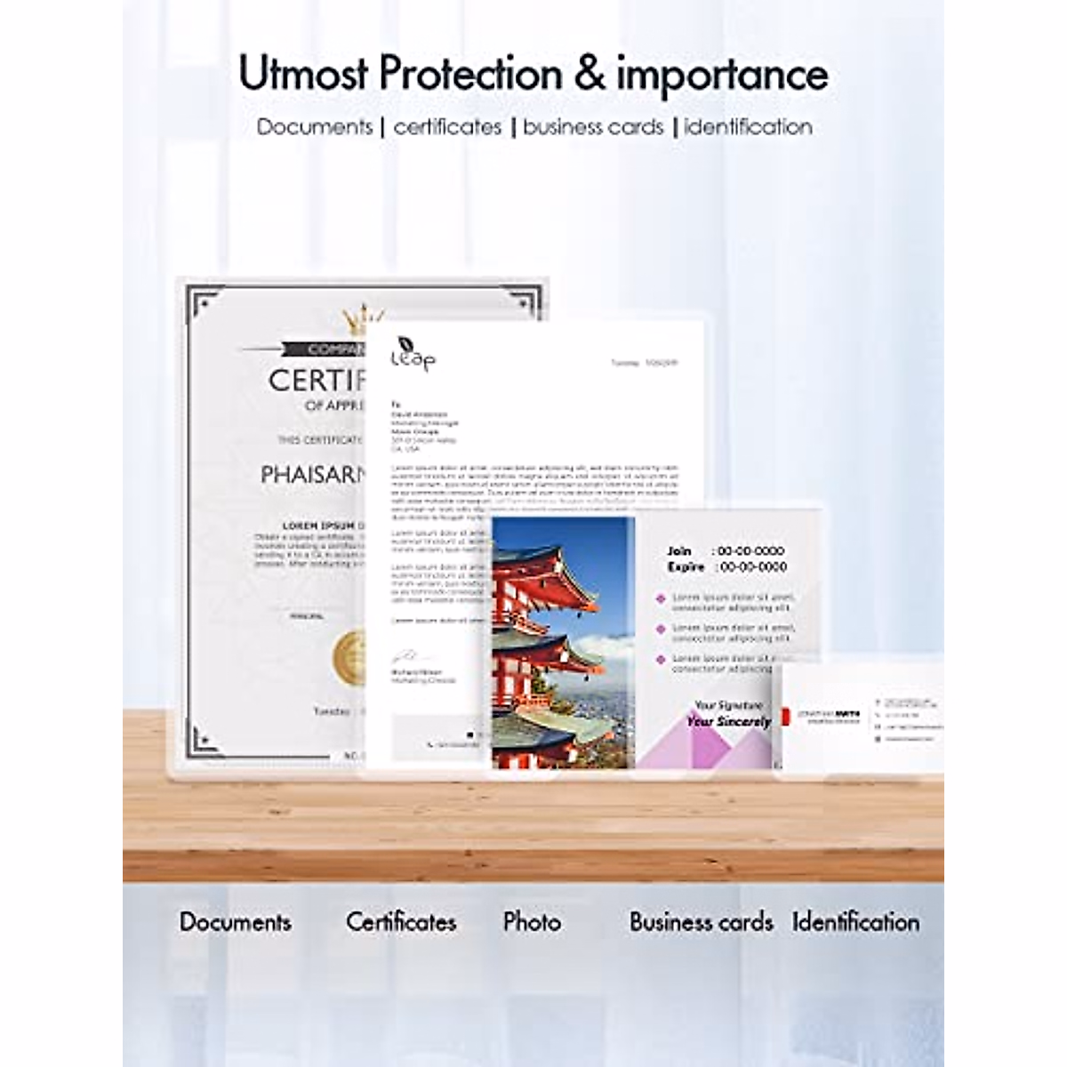 SINOPUREN Thermal Laminating Pouches, 3mil Laminating Sheets, 8.9x11.4 Inches, Letter Size, HeatSeal, Clear (200pack)