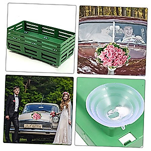 Garneck 4pcs Six-Claw Suction Cup for Wedding Car Fresh Flower Cage Flower DIY Stand Flower Cage Frame Wedding Floral Holder Wedding Flower Tray Plastic Florist Supplies Rectangle
