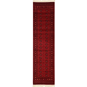 Unique Loom Tekke Collection Over-Dyed Saturated Traditional Torkaman Area Rug, 2 ft 7 in x 10 ft, Red/Burgundy