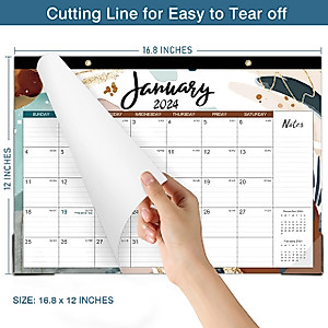 2023-2024 Desk Calendar - 18 Months Large Desk Calendar from Jan 2023 - Jun 2024, 17" x 12", Desk Calendar 2023-2024 with 2 Corner Protectors, Ruled Blocks with Julian Dates, Perfect Desk Calendar